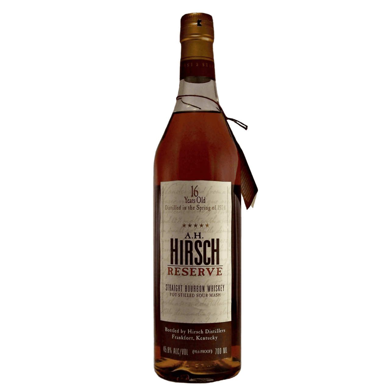 A. H. Hirsch Reserve 16 Year Old Gold Foil Straight Bourbon Whiskey- 7 ...